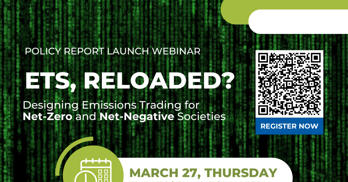 Launch Webinar: "ETS, Reloaded? Designing Emissions Trading for Net ...