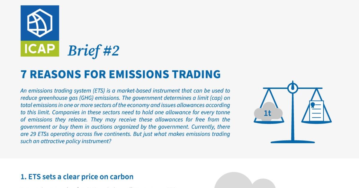7 Reasons for Emissions Trading (Brief 2) | International Carbon Action ...